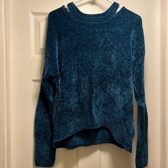 Mudd | Sweaters | Dark Teal Split Collar Sweater | Poshmark